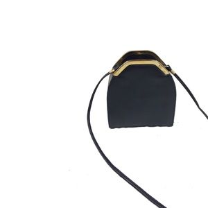 Bags | Structured Leather Gold Hinged Hard Case Purse | Poshmark